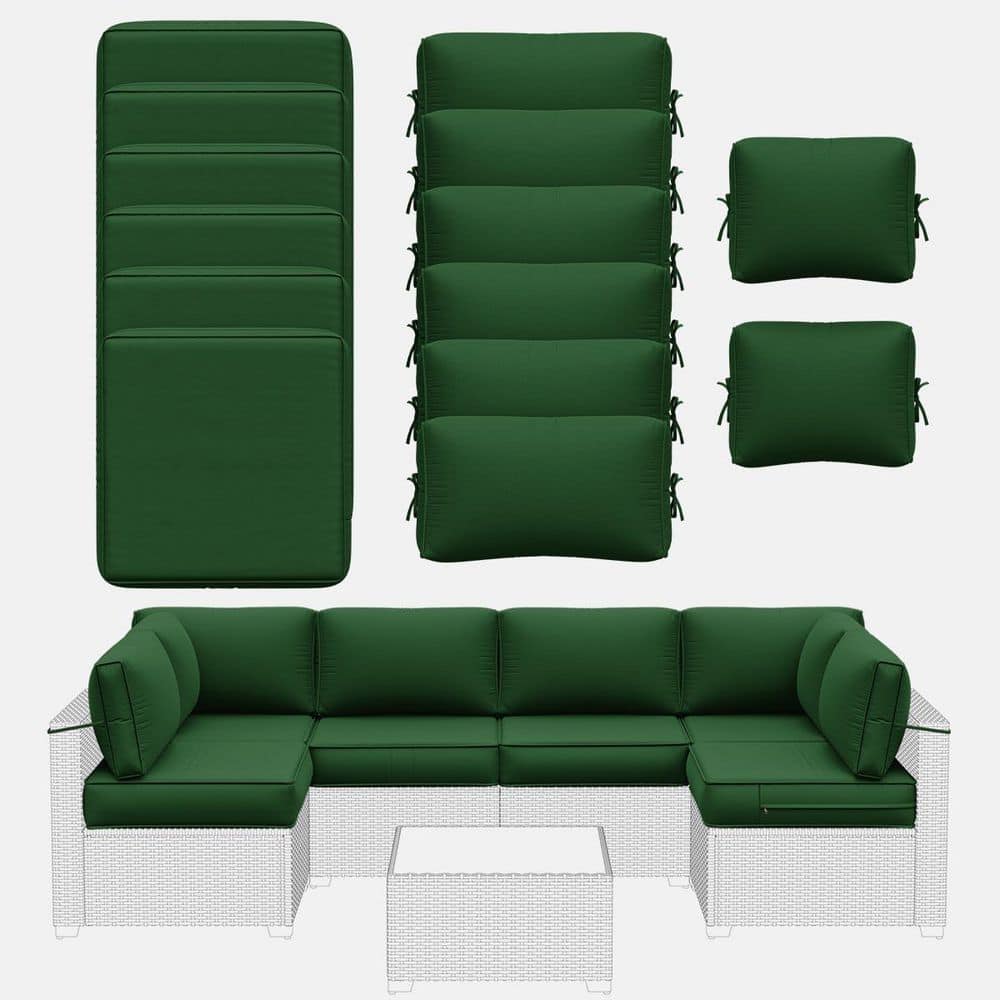 Kimunuk 14-Piece 5 in. Outdoor Patio Cushions Water-Resistant ...