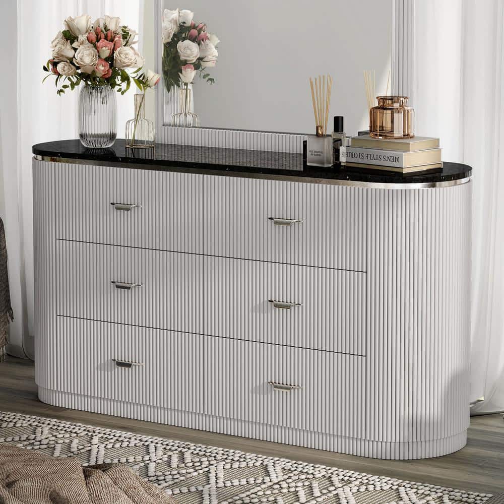 Furniture of America Addy Light Gray 6-Drawer 62.5 in. Dresser IDF ...