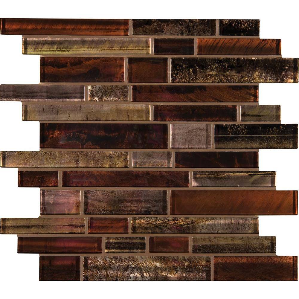 MSI Artista Interlocking 12 in. x 13.5 in. Glossy Glass Patterned Look ...