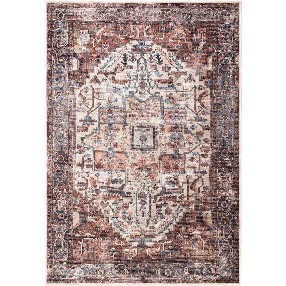 Abani Lola Terracotta 8 ft. 11 in. x 12 ft. Medallion Polypropylene ...