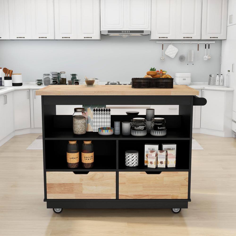 Black Kitchen Island DDKK005001AAB - The Home Depot