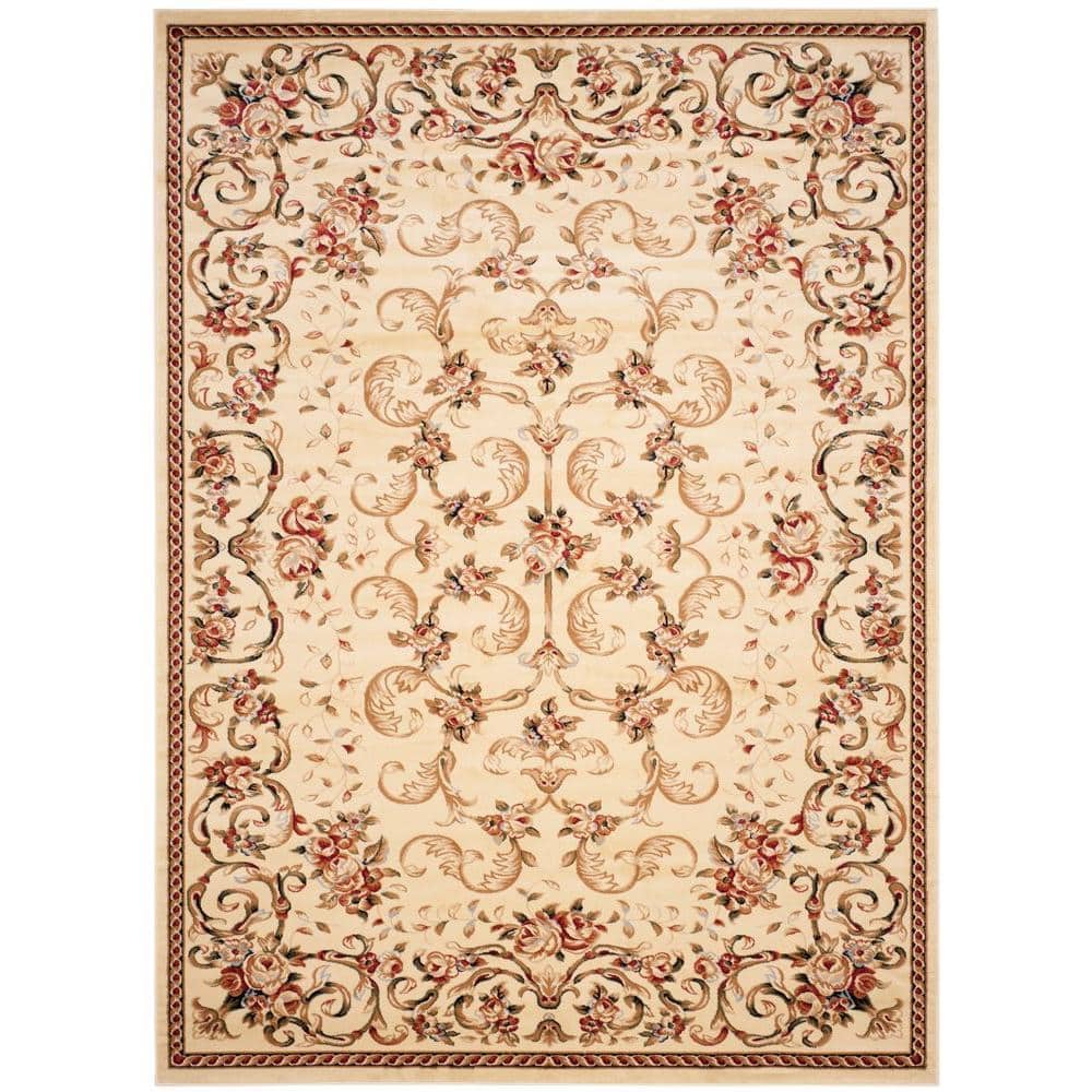 SAFAVIEH Lyndhurst Ivory 8 ft. x 11 ft. Border Floral Area Rug LNH327A ...