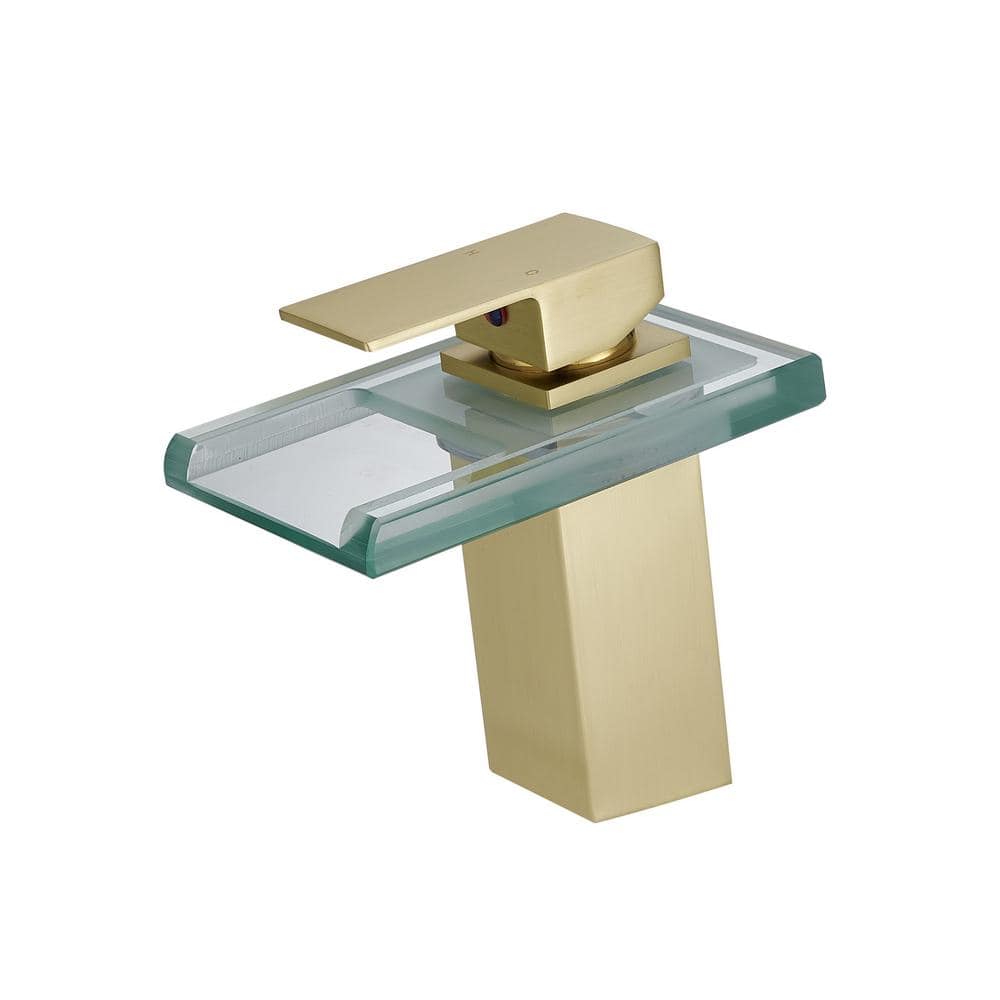 Flynama 4 in. Waterfall Widespread Single Handle Bathroom Faucet with ...