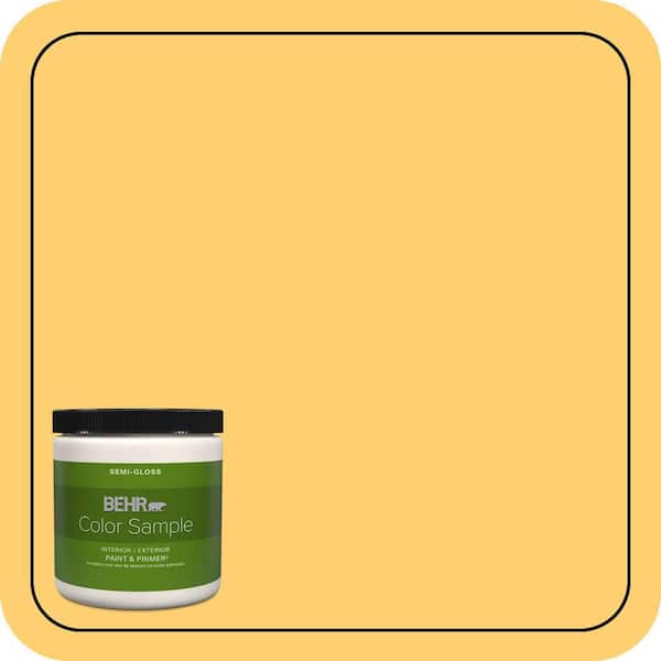 BEHR PREMIUM PLUS 8 oz. #320B-6 Mellow Yellow Semi-Gloss Interior ...