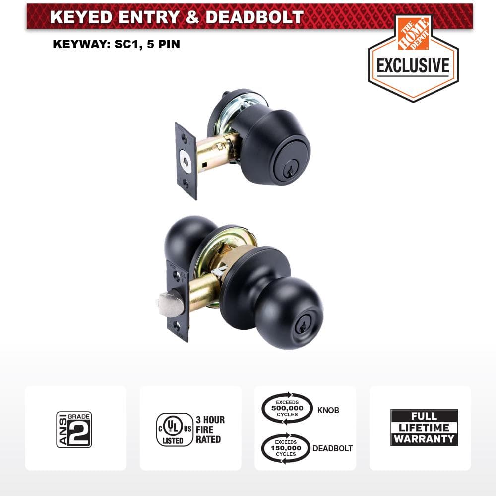 Universal Hardware Light Duty Commercial ANSI Grade 2 Entry Knob and ...