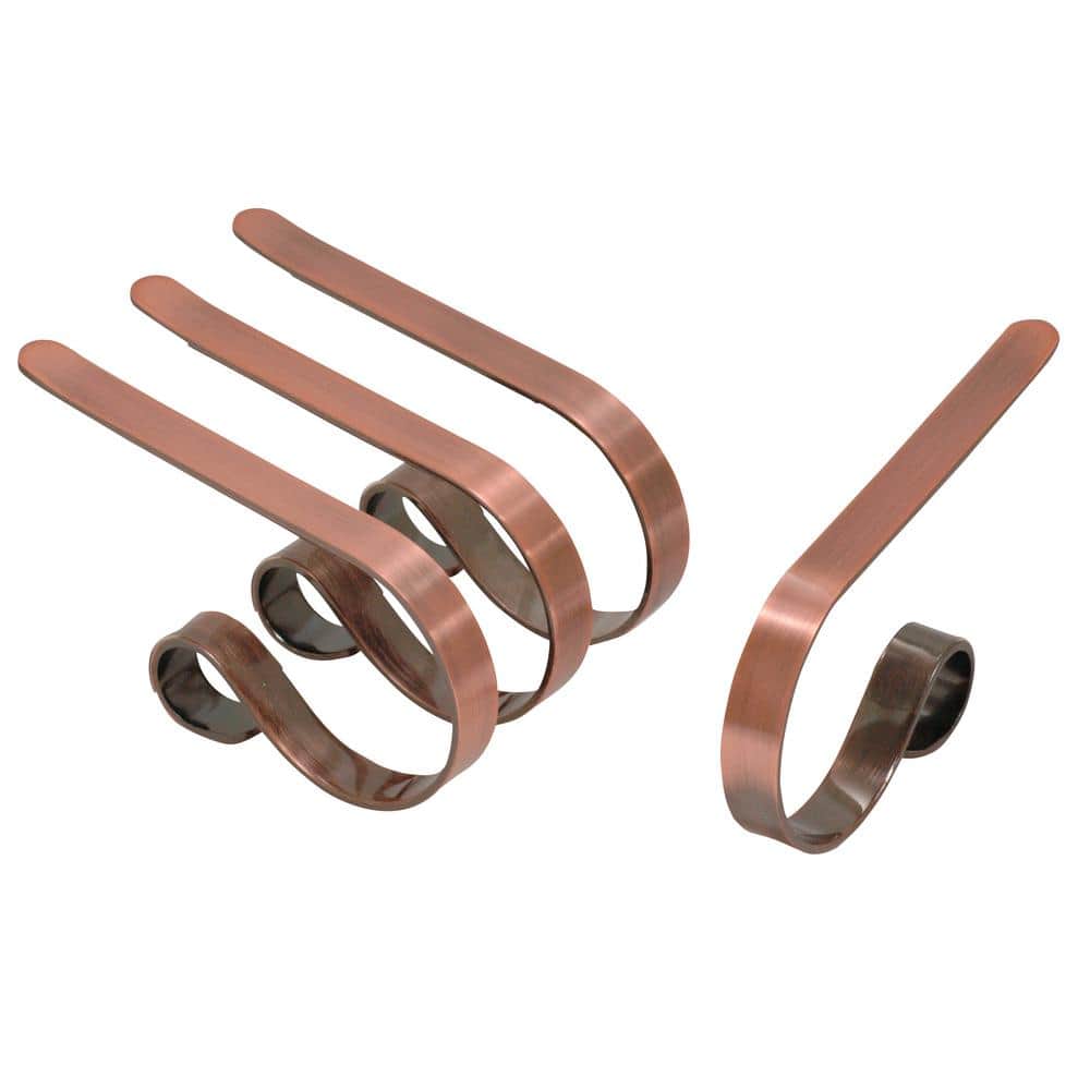 Haute Decor Original MantleClip Brushed Copper Stocking Holder (4-Pack ...