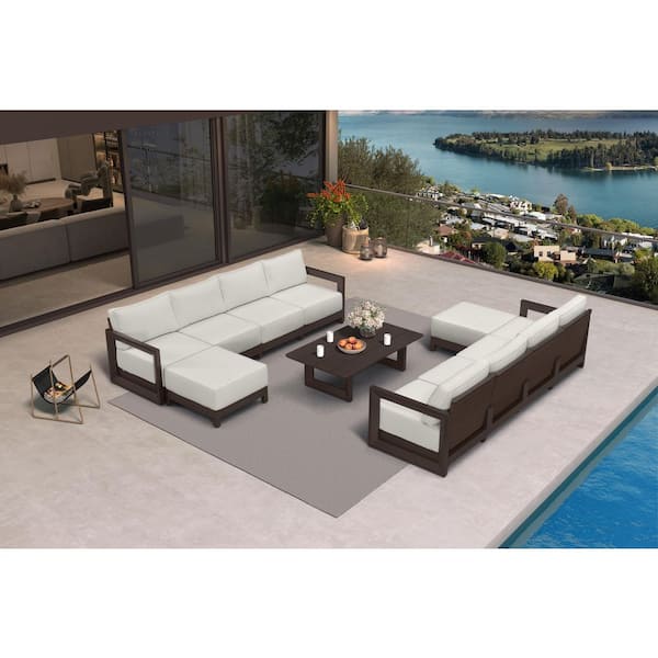 PURPLE LEAF 11-Pieces Patio Conversation Sets All Weather Outdoor Couch ...