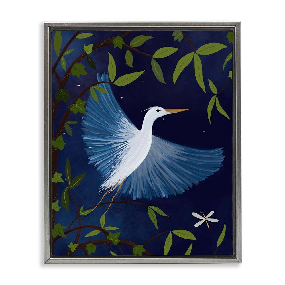 Stupell Industries Heron in Night Forest by Michelle Ingari Designs ...