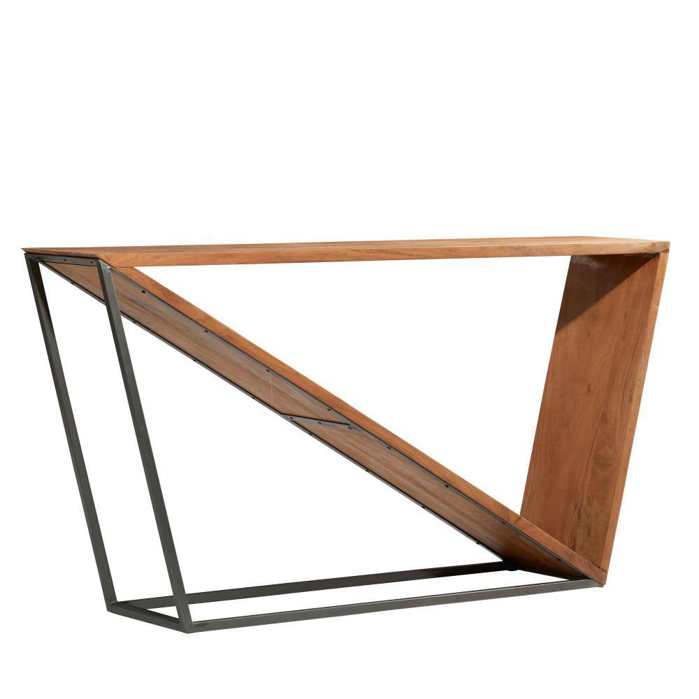 Litton Lane 57 in. Brown Large Rectangle Wood Diagonal Open Frame ...