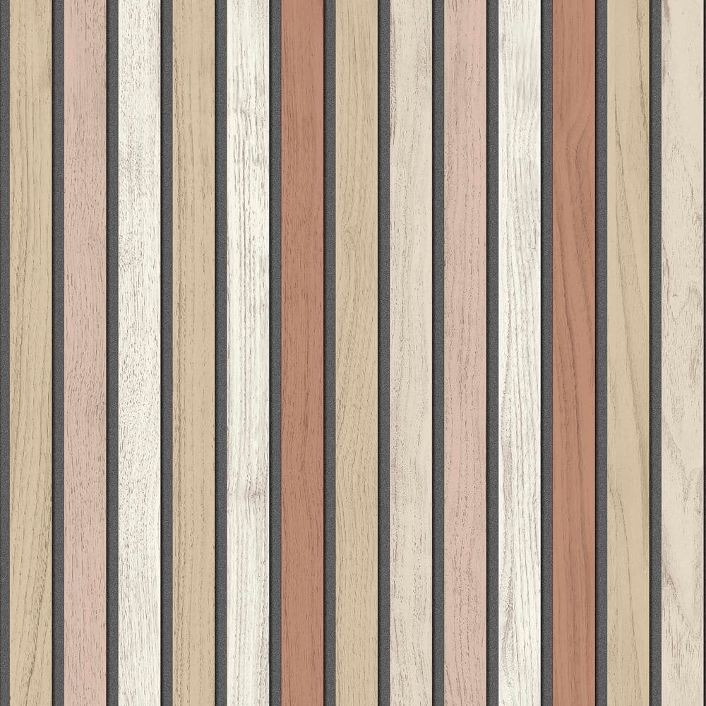 Veer Decor Vintage Slatwork Terracotta Wallpaper 8196-AA4 - The Home Depot
