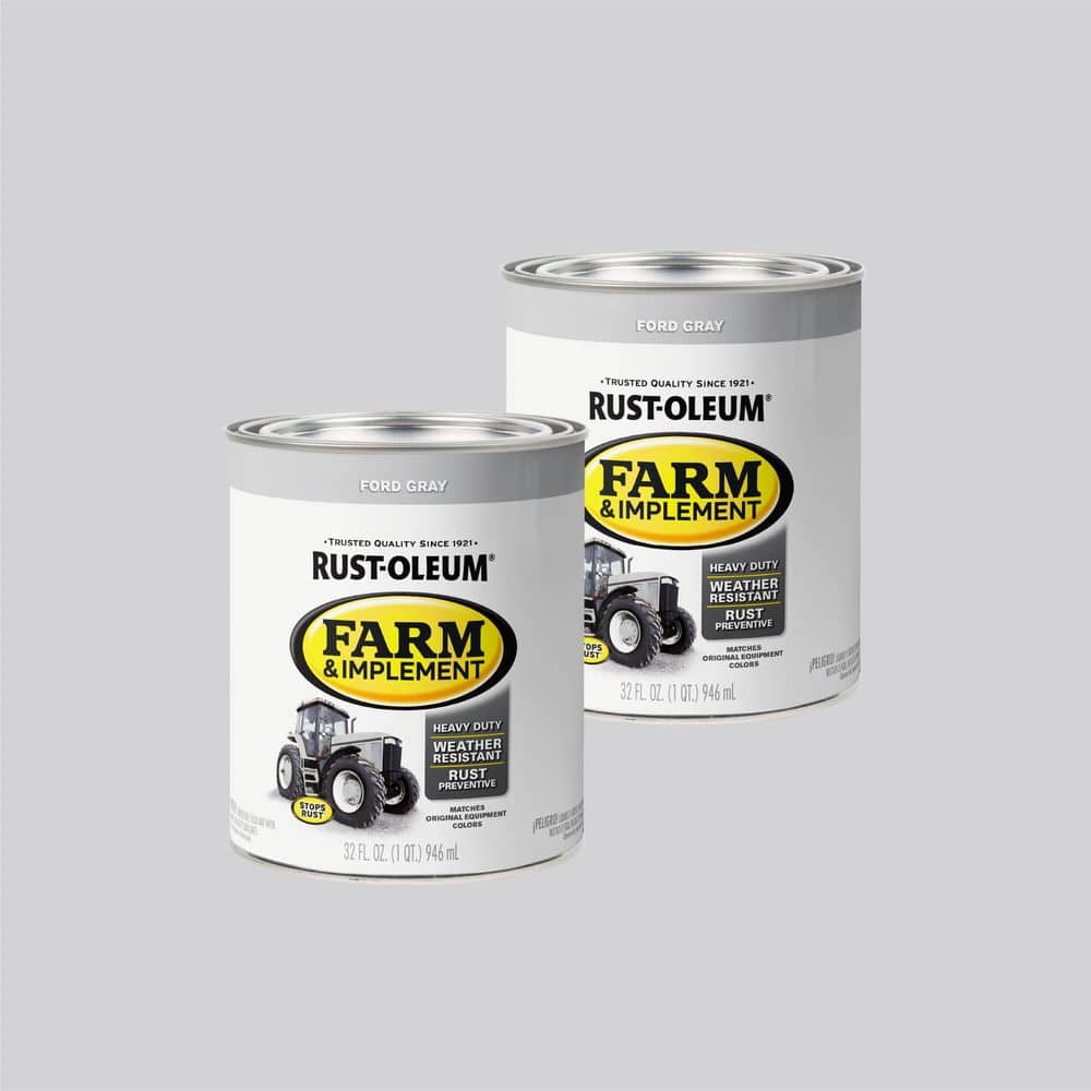 Rust-Oleum 1 qt. Farm Equipment Ford Gray Enamel Paint (2-Pack) 280154 ...