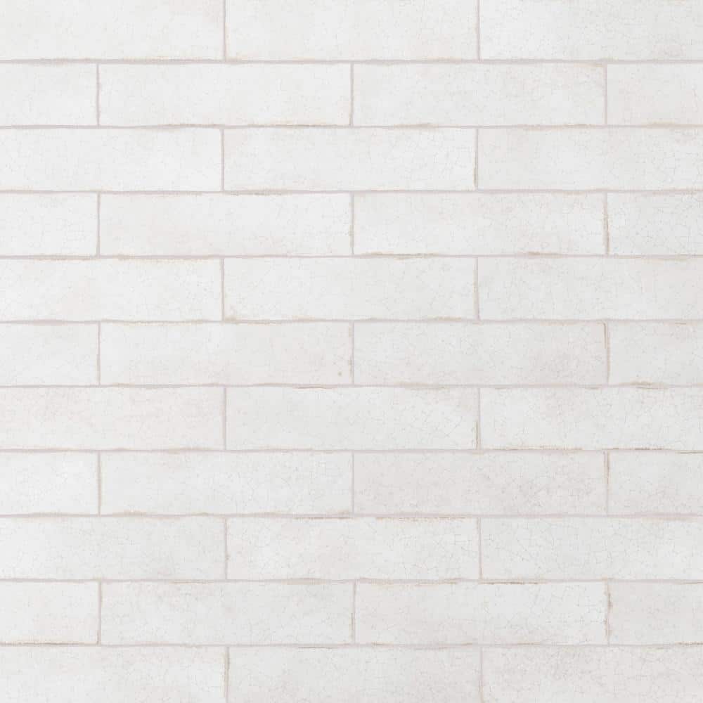 Merola Tile Crackle White 2-7/8 in. x 11-7/8 in. Ceramic Wall Take Home ...