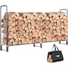 VIVOHOME 8 ft. Heavy-Duty Indoor/Outdoor Firewood Rack with Carrier Bag ...