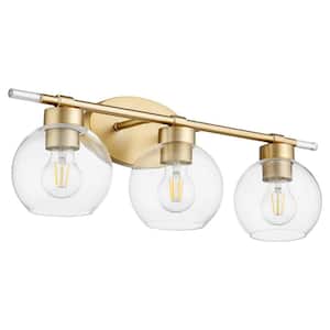 Rennnsan Kyle 24.4 in. 3-Light Aged Brass Dimmable Vanity Light VL8101-49298 - The Home Depot