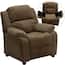 Flash Furniture Contemporary Brown Microfiber Kids Recliner with Cup ...