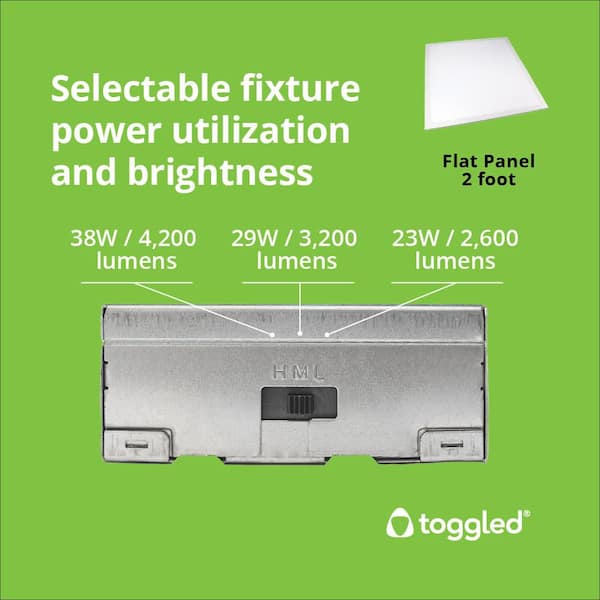 toggled 2 ft. x 2 ft., 4200 Lumens, Integrated LED Panel Light - CCT ...