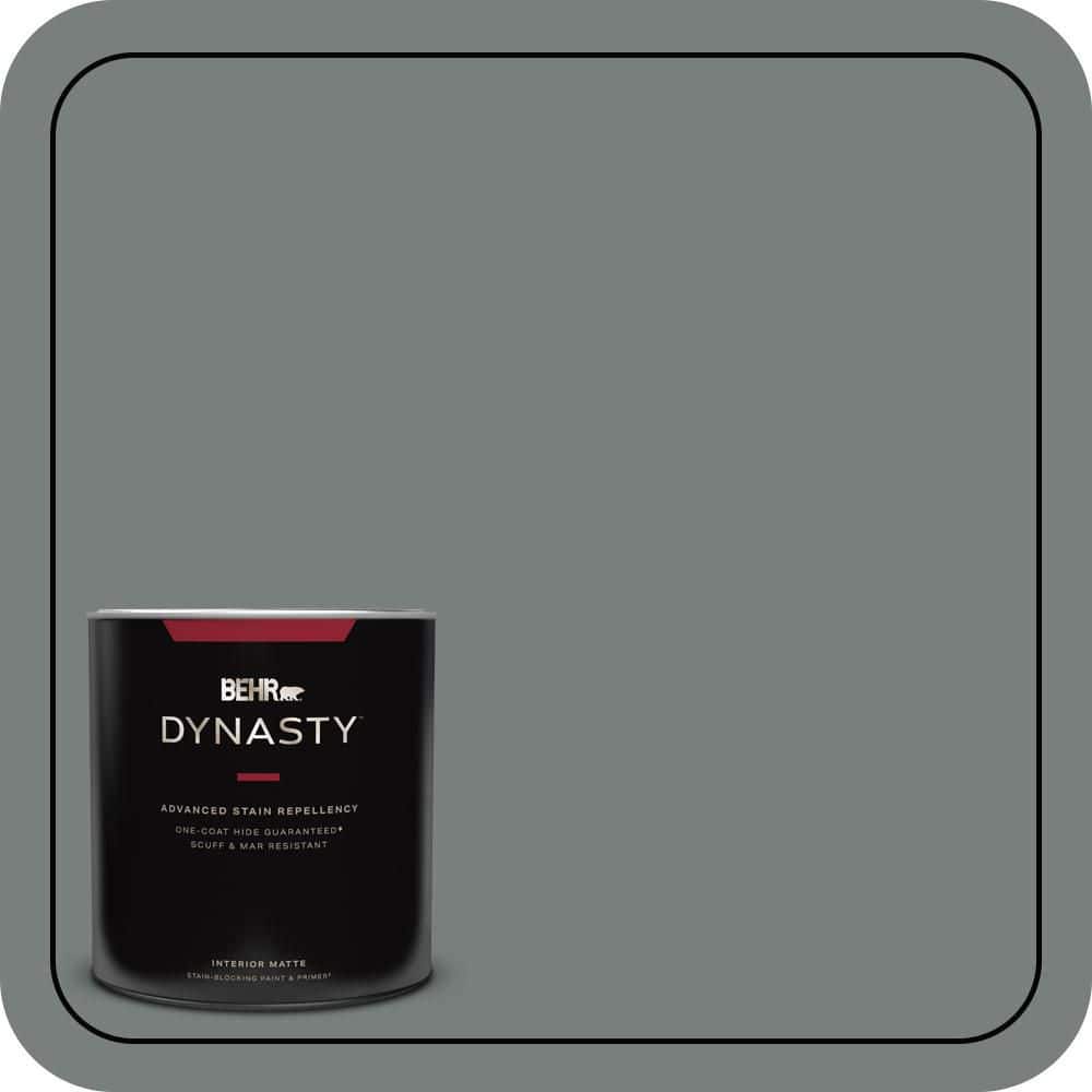 BEHR DYNASTY 1 qt. #PPU25-18 Shutter Gray Matte Interior Stain-Blocking ...