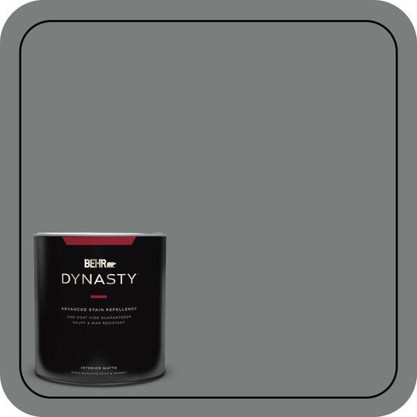 BEHR DYNASTY 1 qt. #PPU25-18 Shutter Gray Matte Interior Stain-Blocking ...