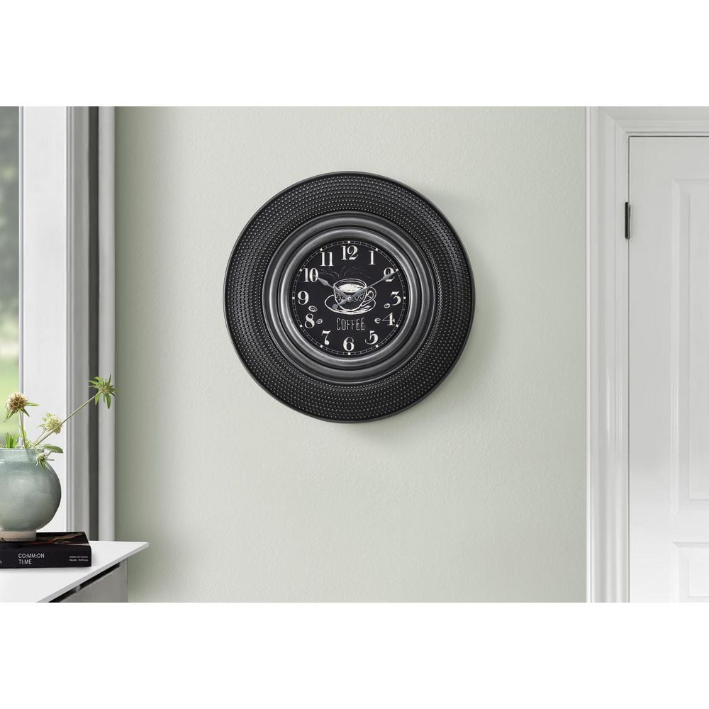 20 in. Round Transitional Charcoal Grey Analog Wall Clock CKJY2510-CG ...