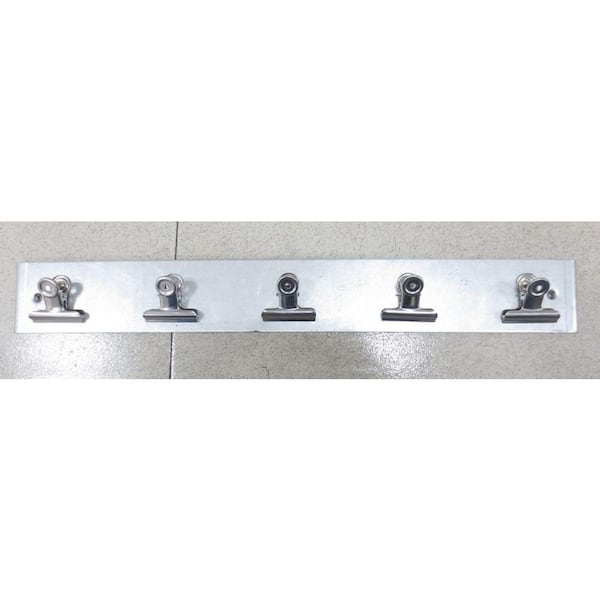 Home Decorators Collection 22 in. Galvanized 5-Clips Rack in Nickel ...