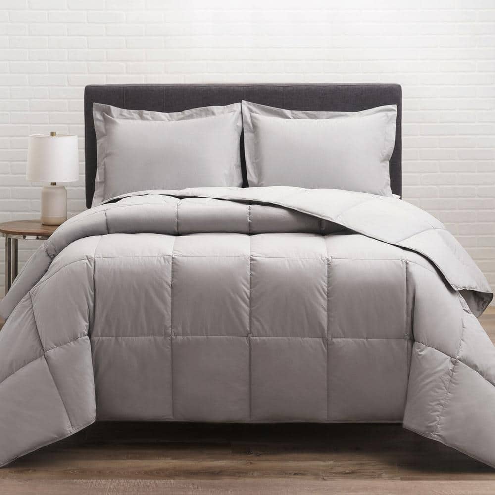 Allied Home Down-filled Cotton Twill Gray Twin Comforter CF003576A-GREY ...