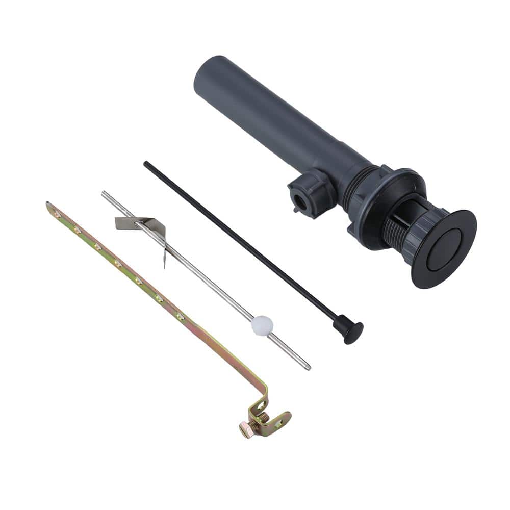 ALEASHA Drain Assembly Stopper with Lift Rod in Matte Black AL-6A01B ...