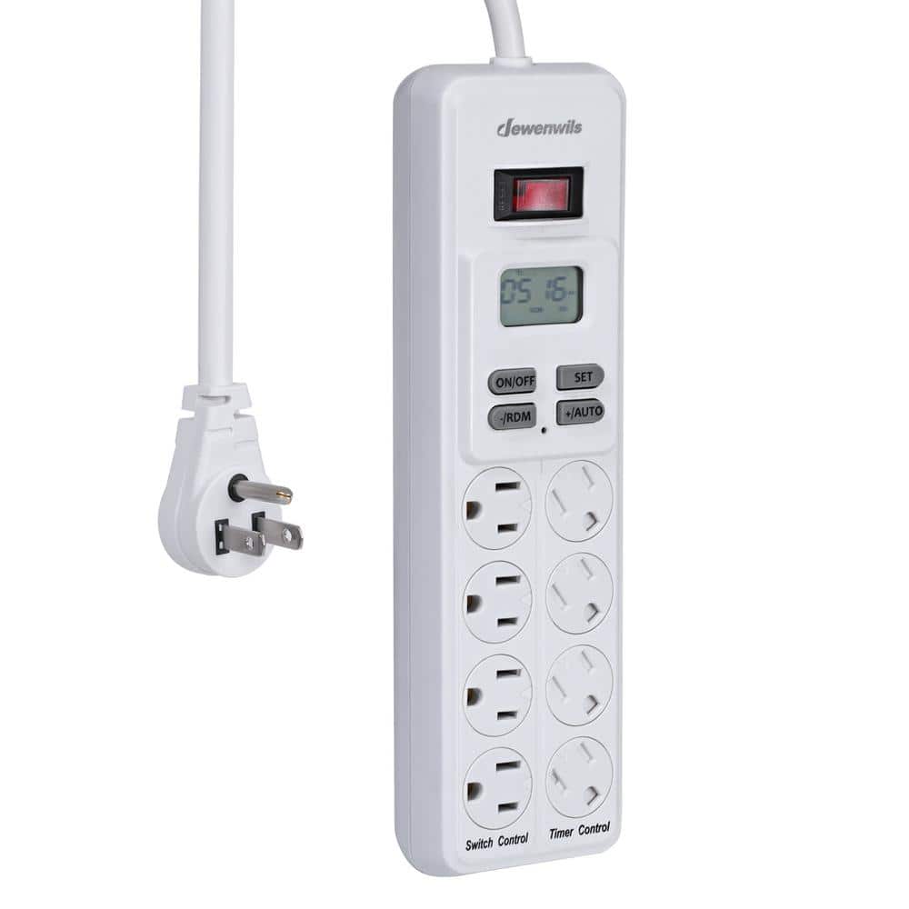 DEWENWILS Mechanical Indoor Timer Power Strip with 8-Outlets, Countdown ...