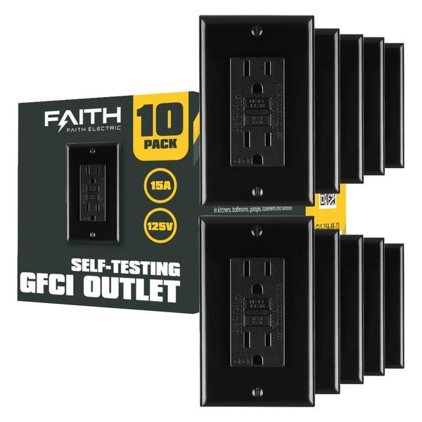 Faith 15 Amp 125-Volt GFCI Duplex Outlet, Non-Tamper-Resistant GFI ...