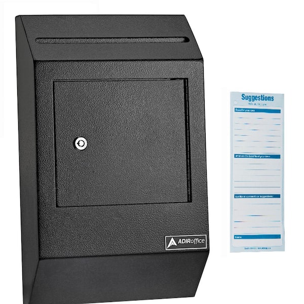 AdirOffice Heavy-Duty Weatherproof Secured Drop Box Mailbox, Black 631 ...