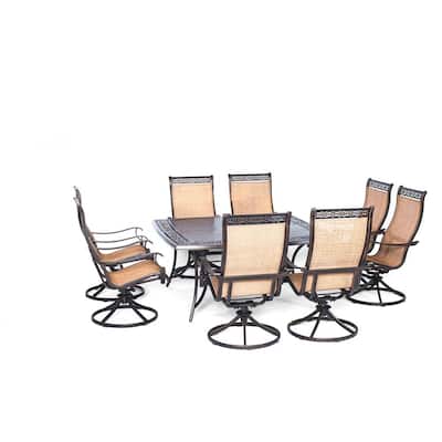 Agio Somerset 7-Piece Aluminum Round Outdoor Bar-Height Dining Set with ...