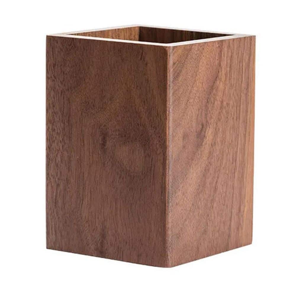 Aoibox Pen Holder Desk Organizer Black Walnut Wood Multi-Functional ...