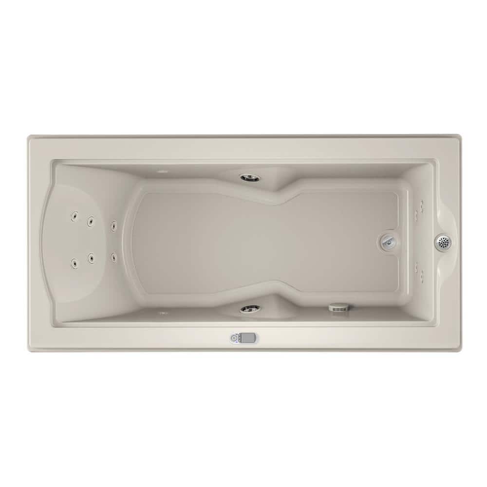 JACUZZI FUZION 70.7 in. x 35.4 in. Rectangular Whirlpool Bathtub with ...