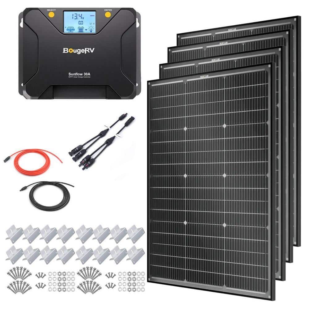 BougeRV 400-Watt N-type Monocrystalline Solar Power Kit HD400W-1 - The ...