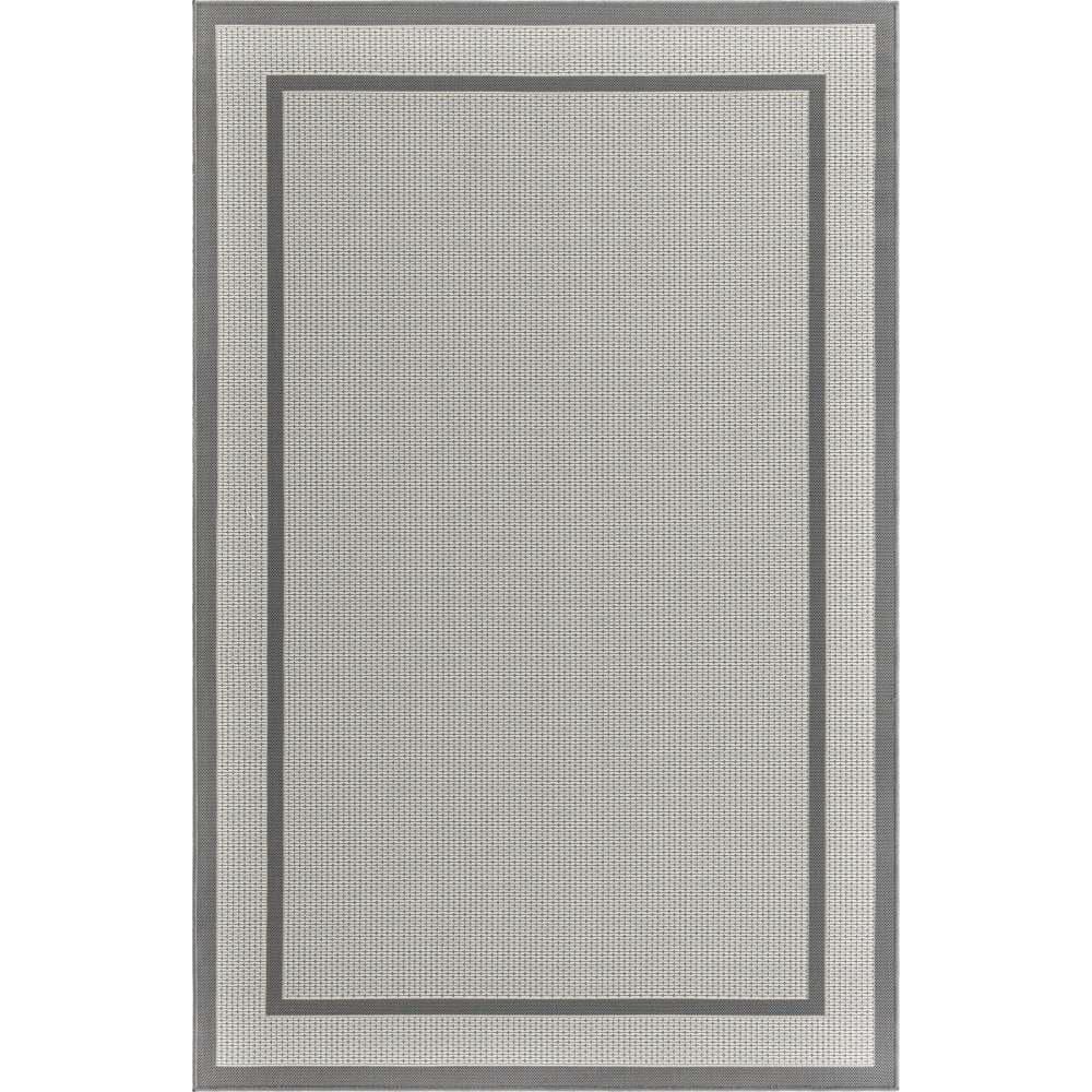 Unique Loom Outdoor Border Dark Gray 5' 3 x 8' 0 Area Rug 3126572 - The ...