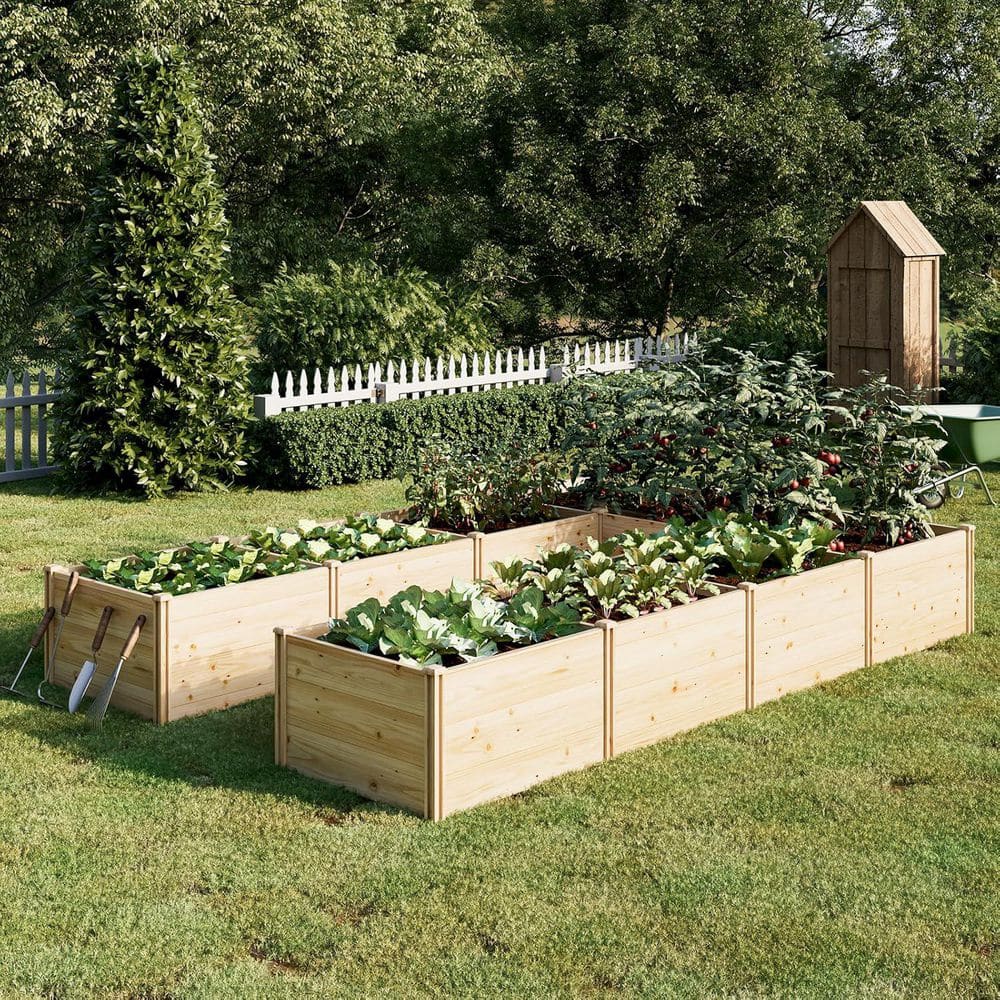 amerlife 7.5 ft. W x 12 ft. D x 1. 6 ft. H Fir Wood U-Shaped Raised ...