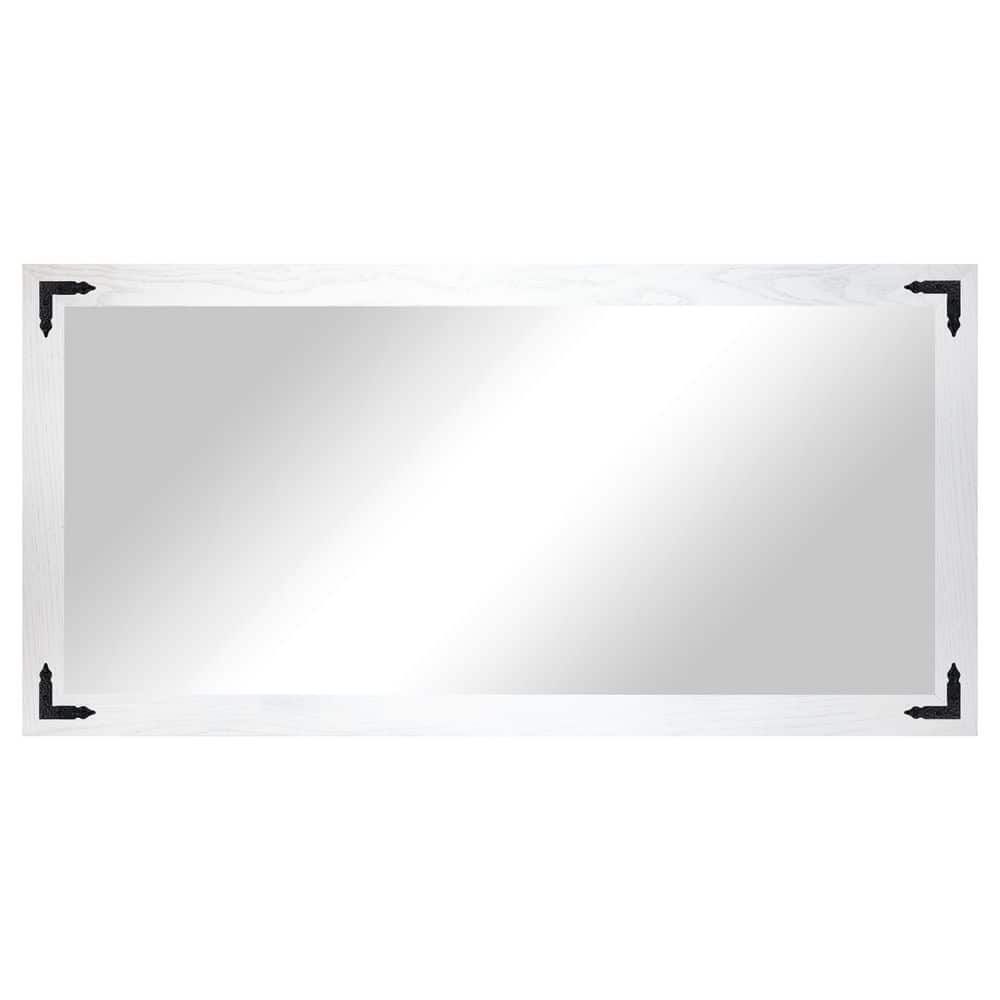 Rayne Mirrors (33 in. W x 74 in. H) White Hardwood Rectangle Mirror ...