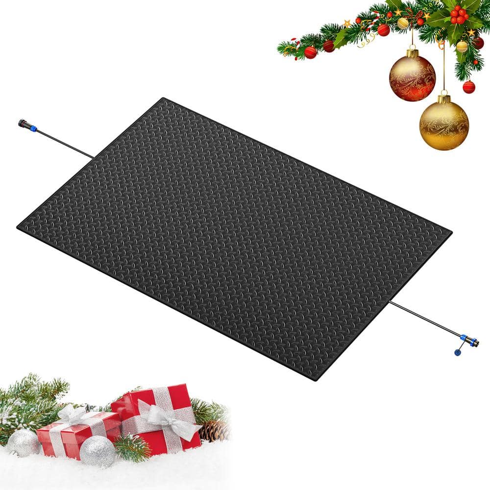 BOZTIY Snow Melting Mat 20 x 30 in. Heated Outdoor Mat with No-Slip ...