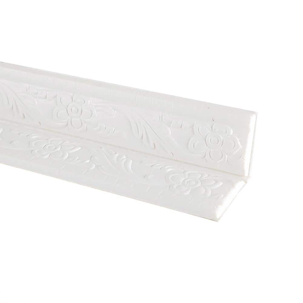 Wellco 1-5/6 in. x 1-5/6 in. x 90 in. White Foam Crown Moulding ...