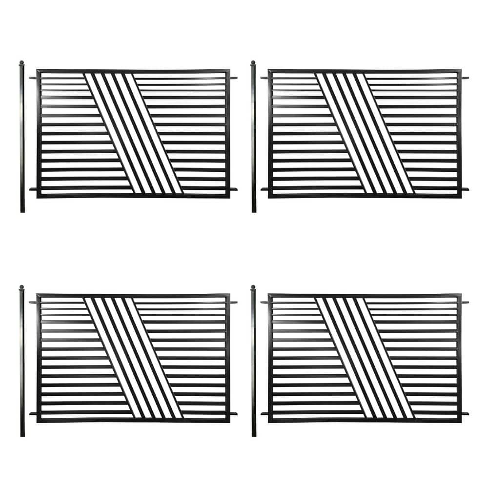 ALEKO 32 ft. x 5 ft. Steel Sofia Style Security Spaced Bar Flat Top ...