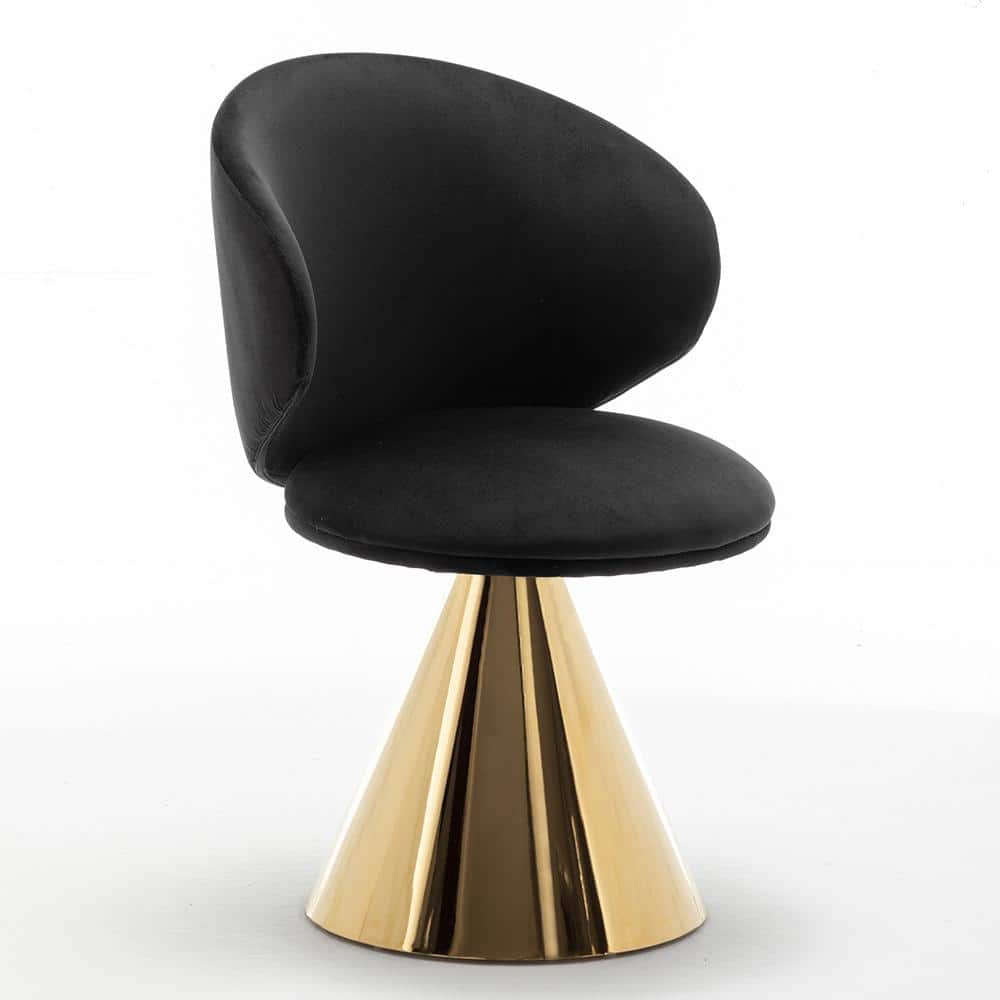 Art Leon Apollo Black Fabric Swivel Chair with Metal Base CC073-1-BK-F ...