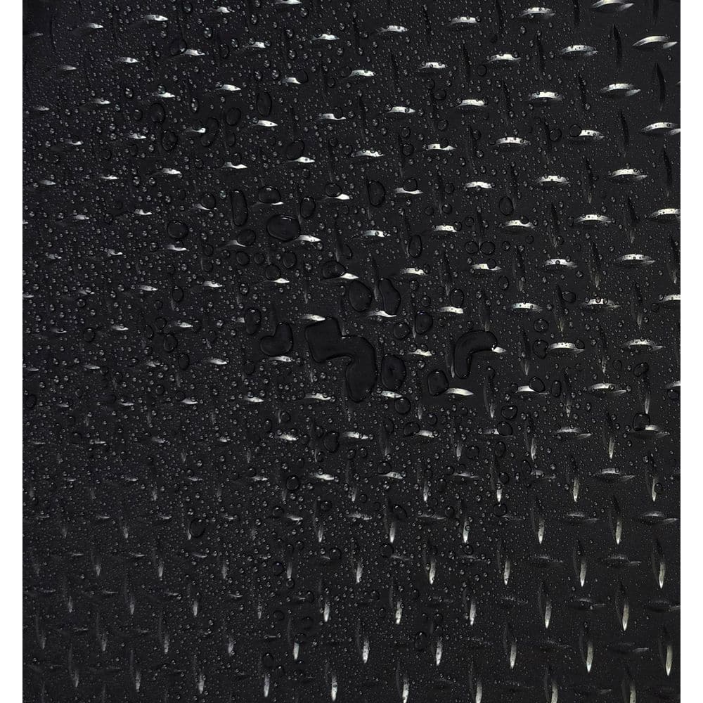 Husky HUSKY Vinyl Garage Flooring Roll Black with Diamond Plate Texture ...