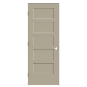 Masonite 24 in. x 80 in. 5-Panel Bayshore Right-Hand Solid Core Cordite ...