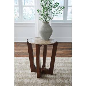 Signature Design By Ashley Fostead 23.88 in. White / Dark Brown Square ...