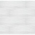 MSI Take Home Tile Sample - Dymo Wavy White 4 in. x 4 in. Glossy Glazed ...