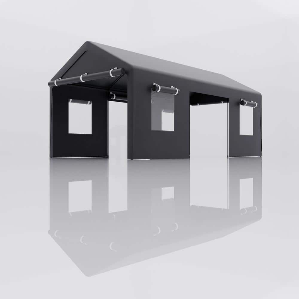 Zeus & Ruta 10 ft. x 20 ft. Heavy-Duty Outdoor Portable Garage ...