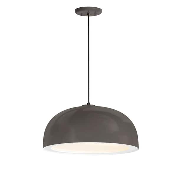 Troy RLM Dome 16 in. Shade 1-Light Textured Bronze Finish Pendant ...