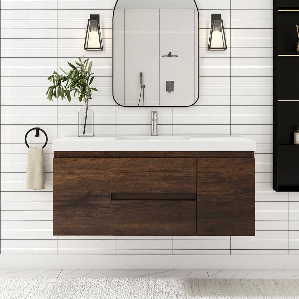 JimsMaison Angela 48 in. W x 19.5 in. D x 22.5 in. H Bathroom Vanity ...