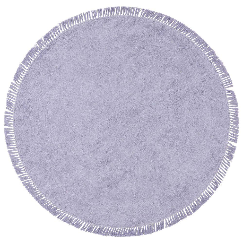 SAFAVIEH Easy Care Lilac 6 ft. x 6 ft. Modern Solid Fringe Round Area ...