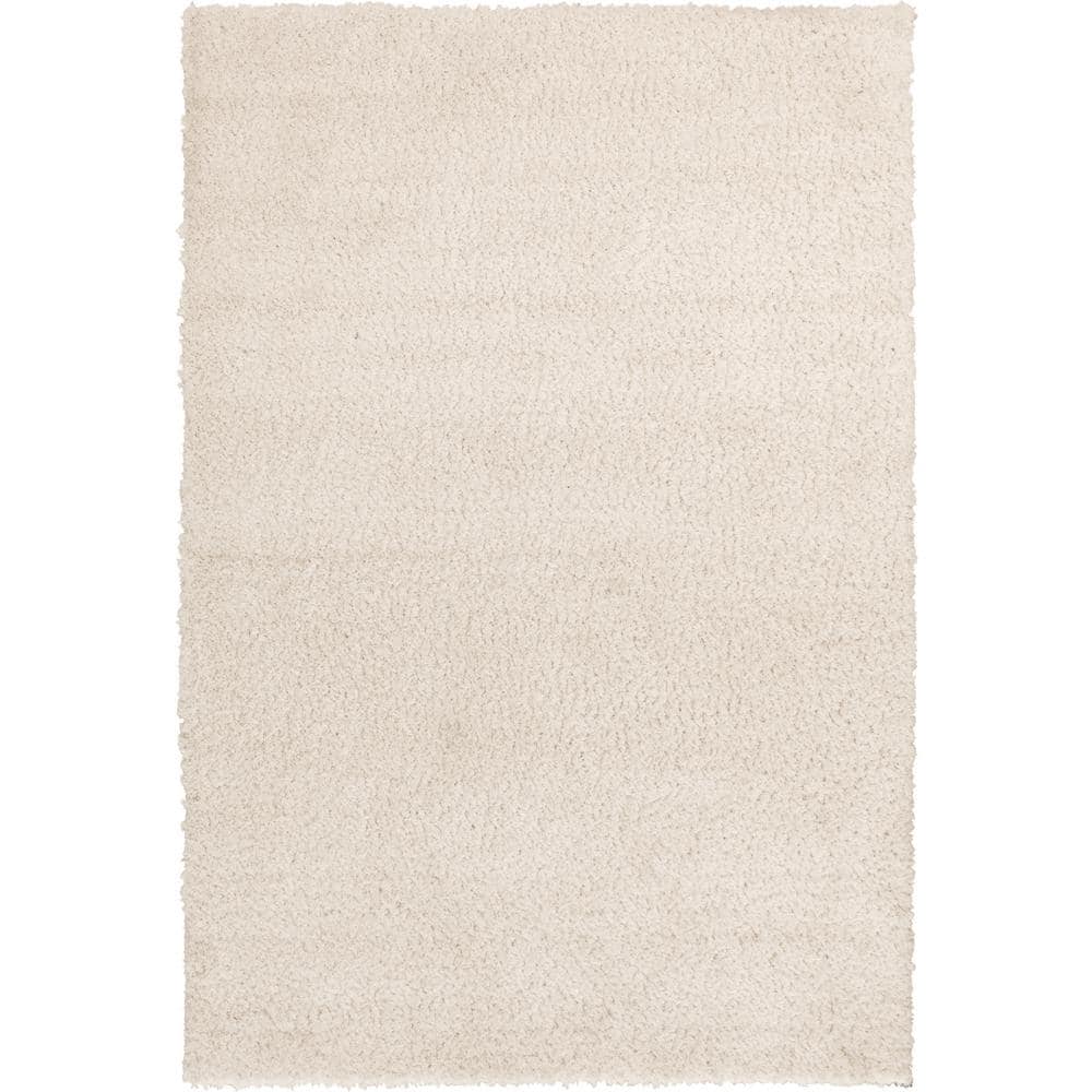 StyleWell Sunbrooke White 6 ft. x 9 ft. Solid Shag Area Rug PAR609 ...