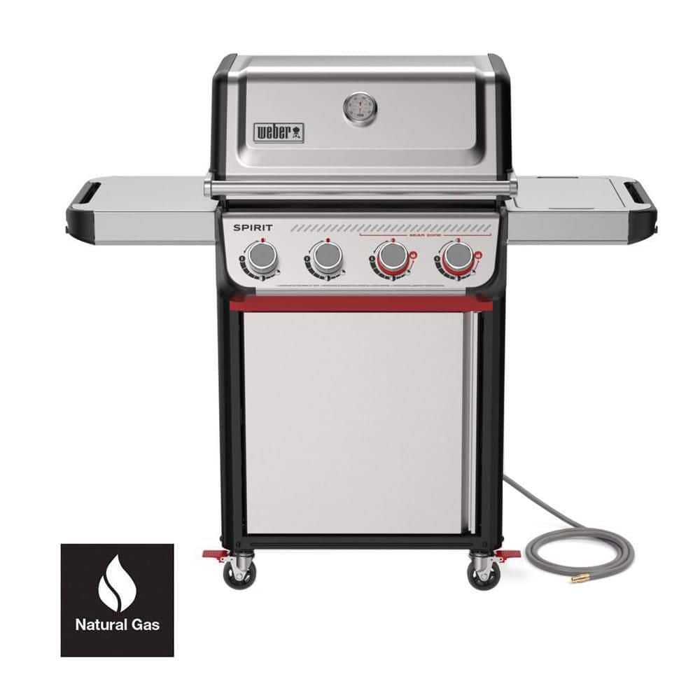 Weber Spirit S-425C 4-Burner Natural Gas Grill in Stainless Steel with ...